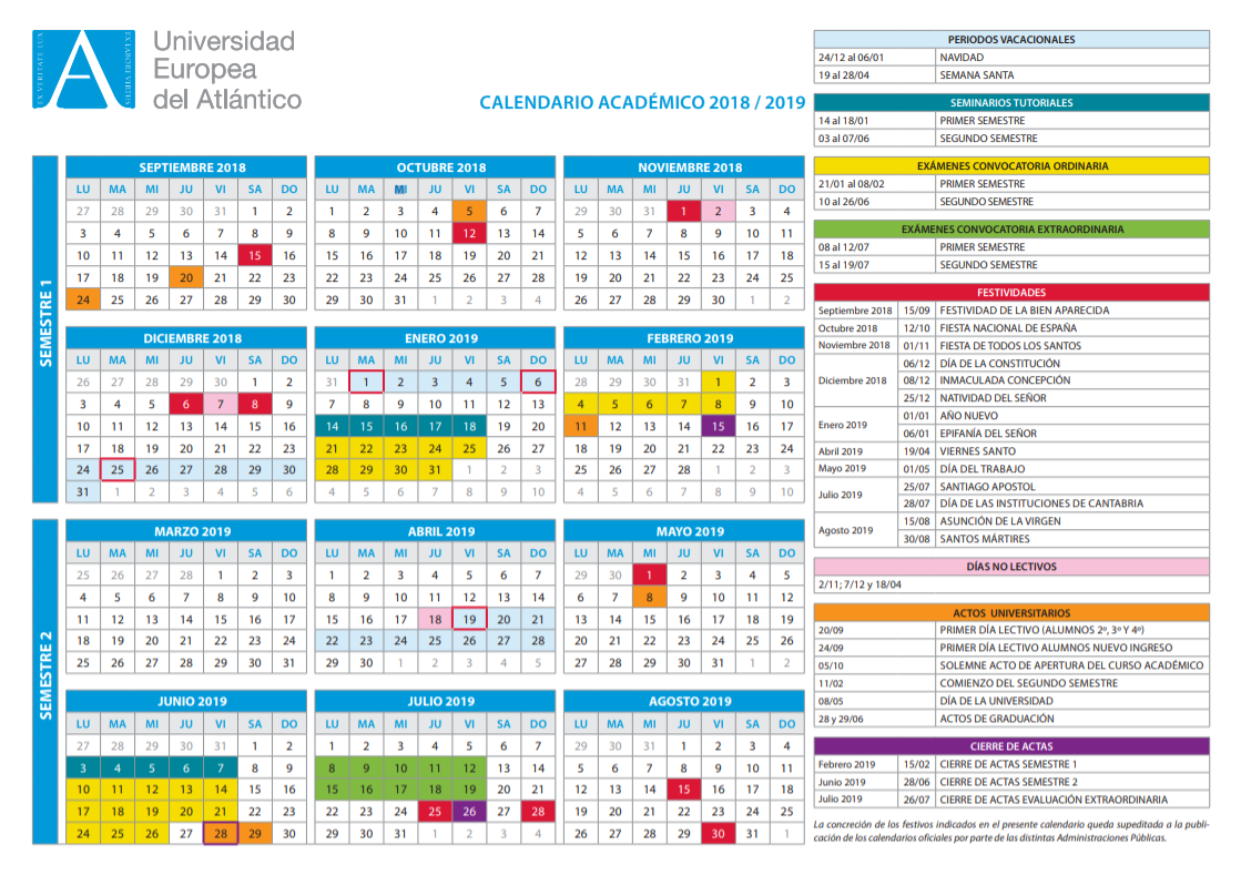 Calendario Académico y Horarios