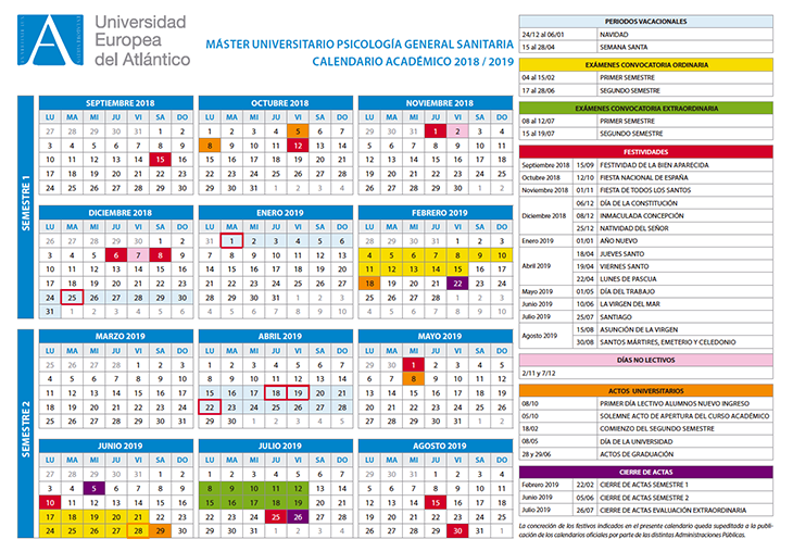 Calendario Académico y Horarios